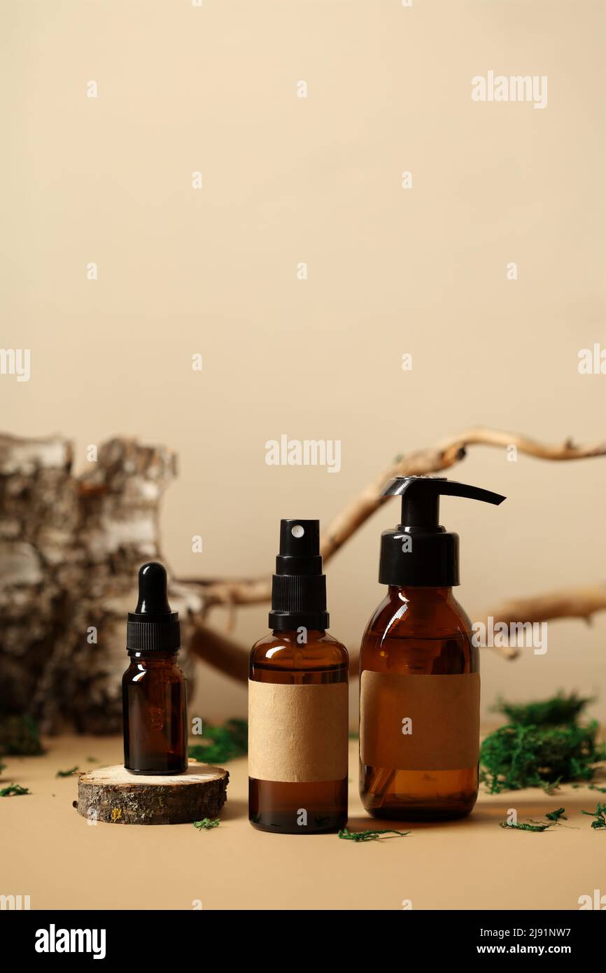 Amber glass shampoo dispenser bottle, sprayer, dropper bottle with ...