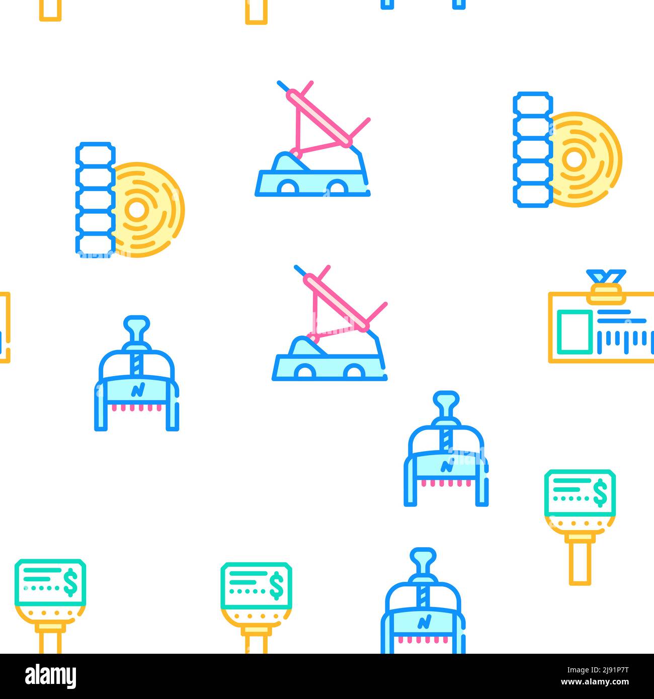 Shop Equipment Device Vector Seamless Pattern Stock Vector Image & Art ...