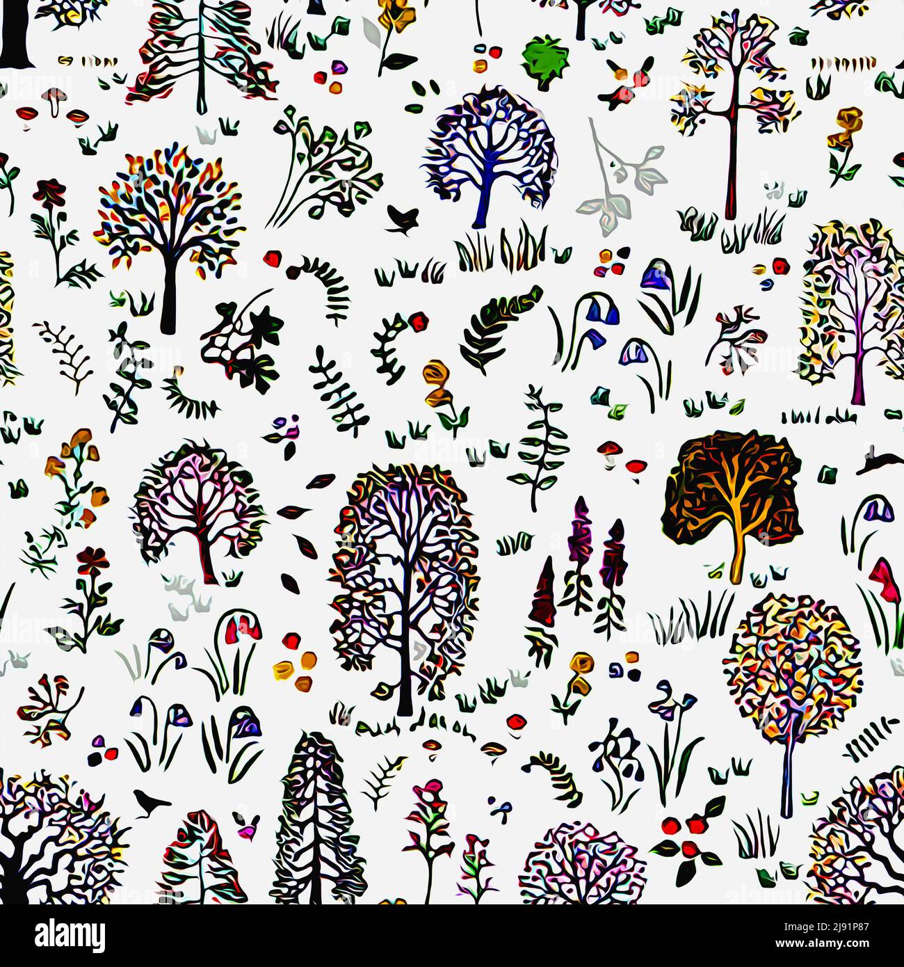 Textile and wallpaper patterns. A printable digital illustration work ...