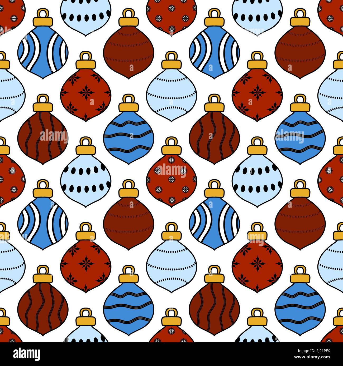 New year seamless Christmas tree balls pattern for fabrics and ...