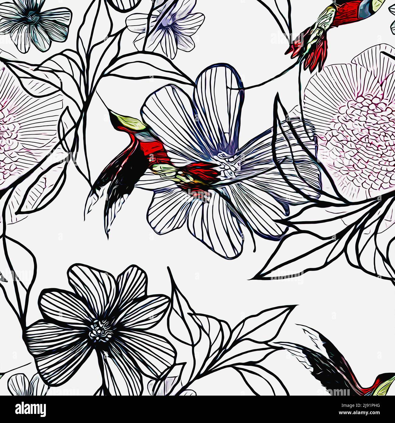 Textile and wallpaper patterns. A printable digital illustration work ...