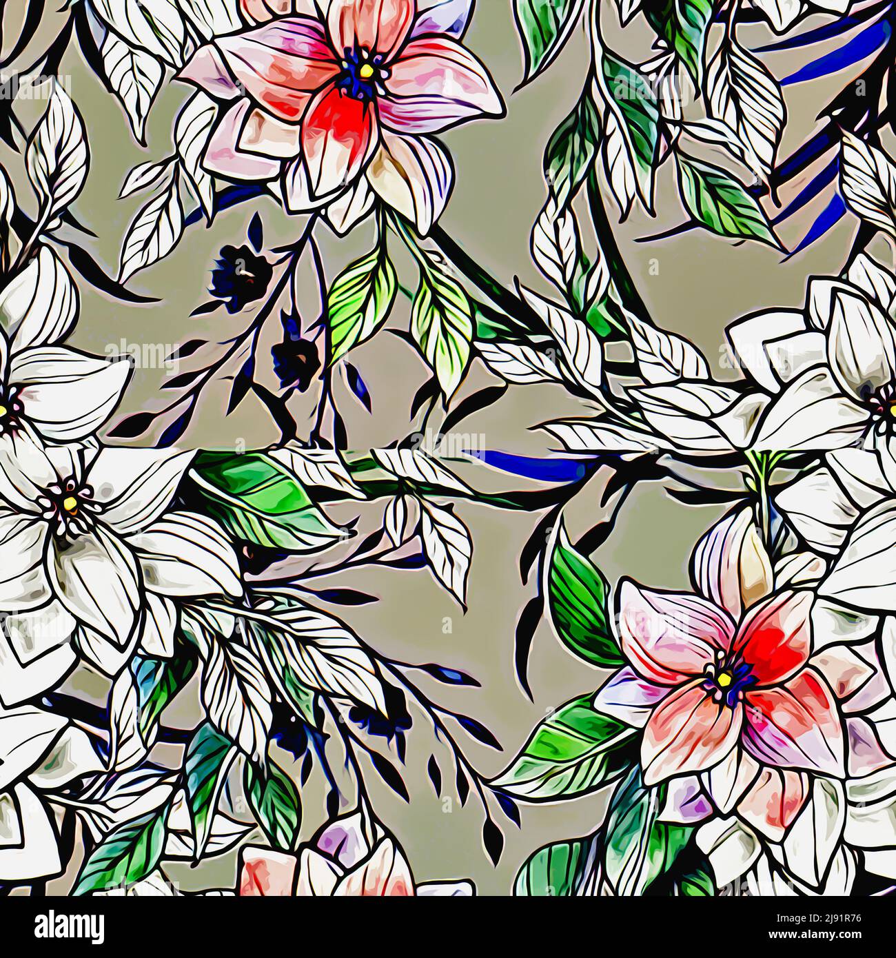 Textile and wallpaper patterns. A printable digital illustration work ...