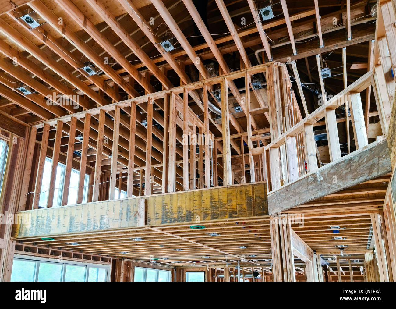 Construction framing in wood, buildings and houses Stock Photo - Alamy