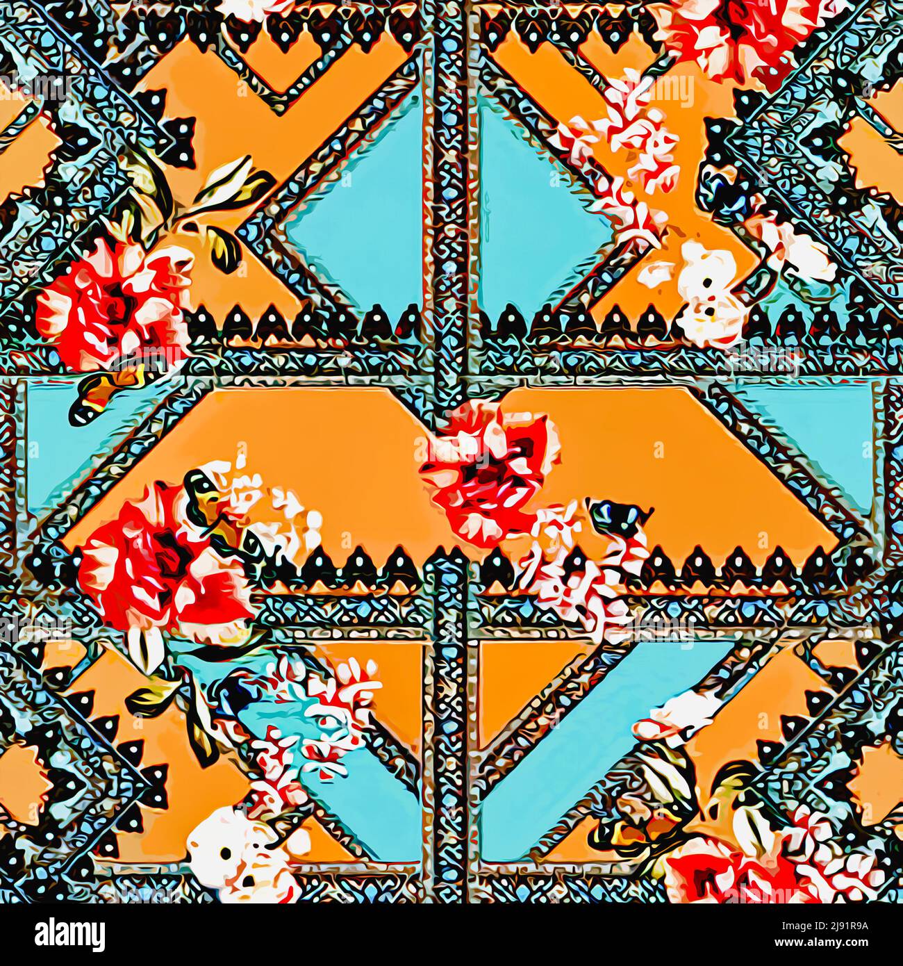 Textile and wallpaper patterns. A printable digital illustration work ...