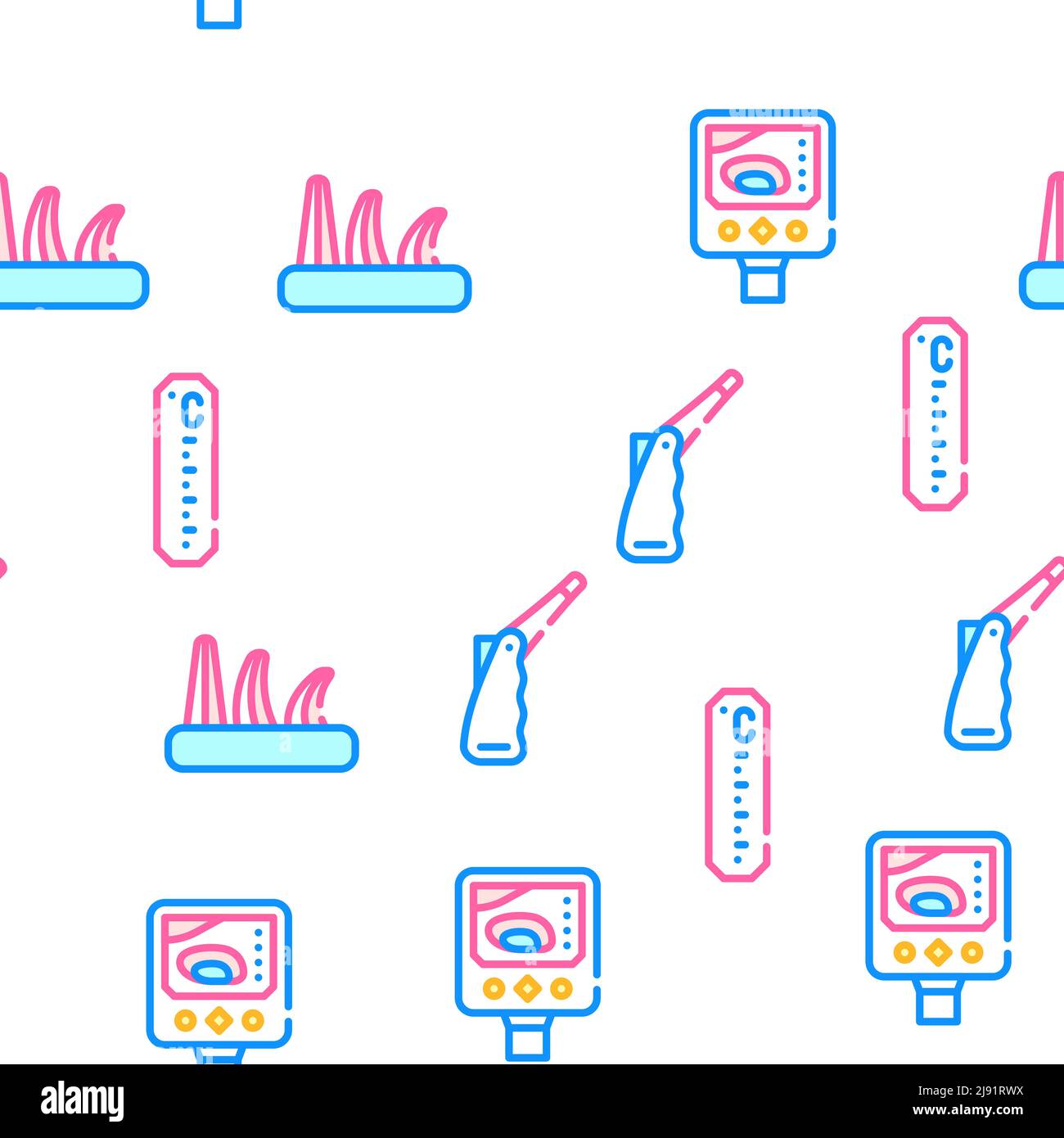 Thermometer Device Vector Seamless Pattern Stock Vector Image & Art - Alamy
