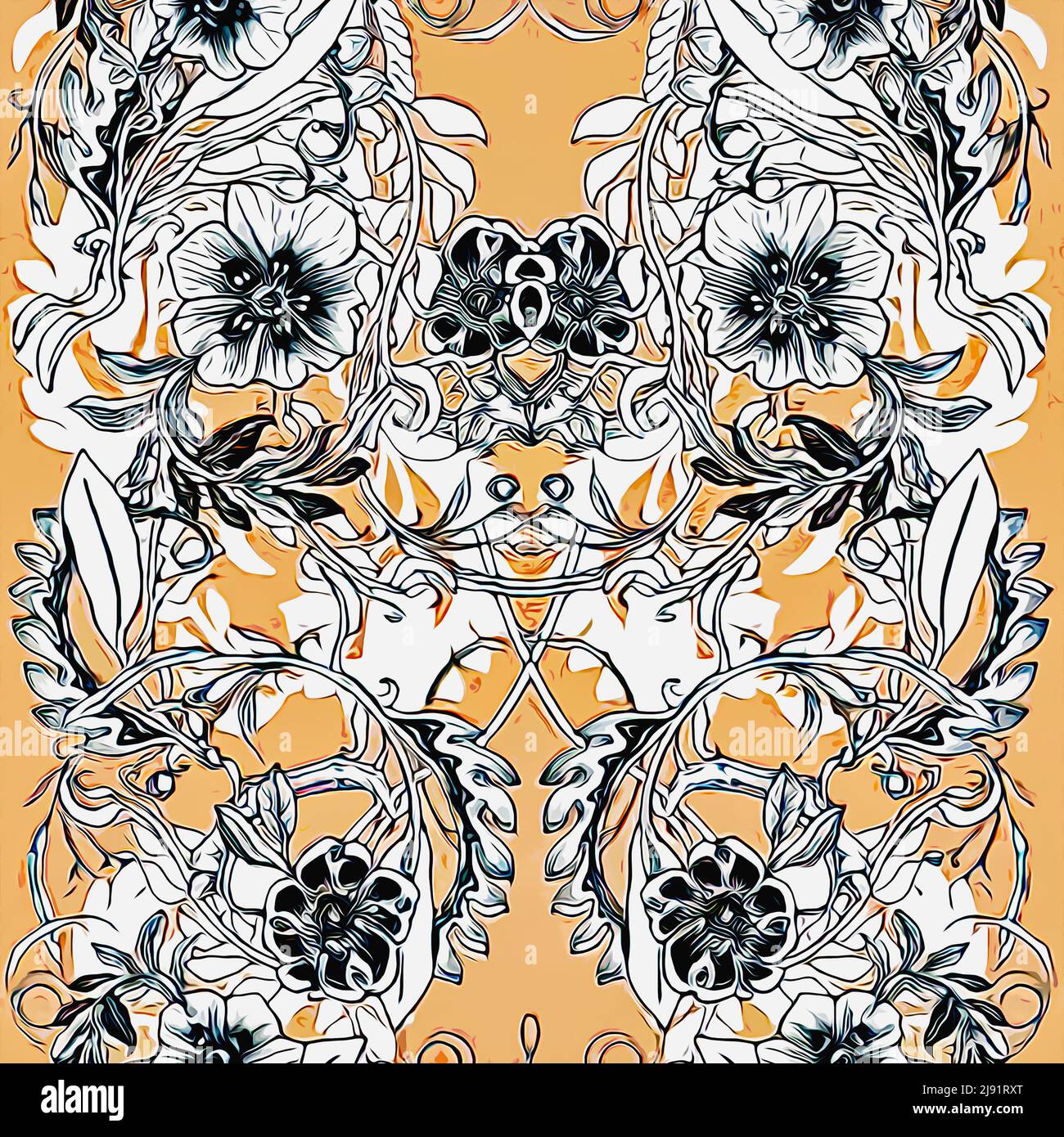 Textile and wallpaper patterns. A printable digital illustration work ...
