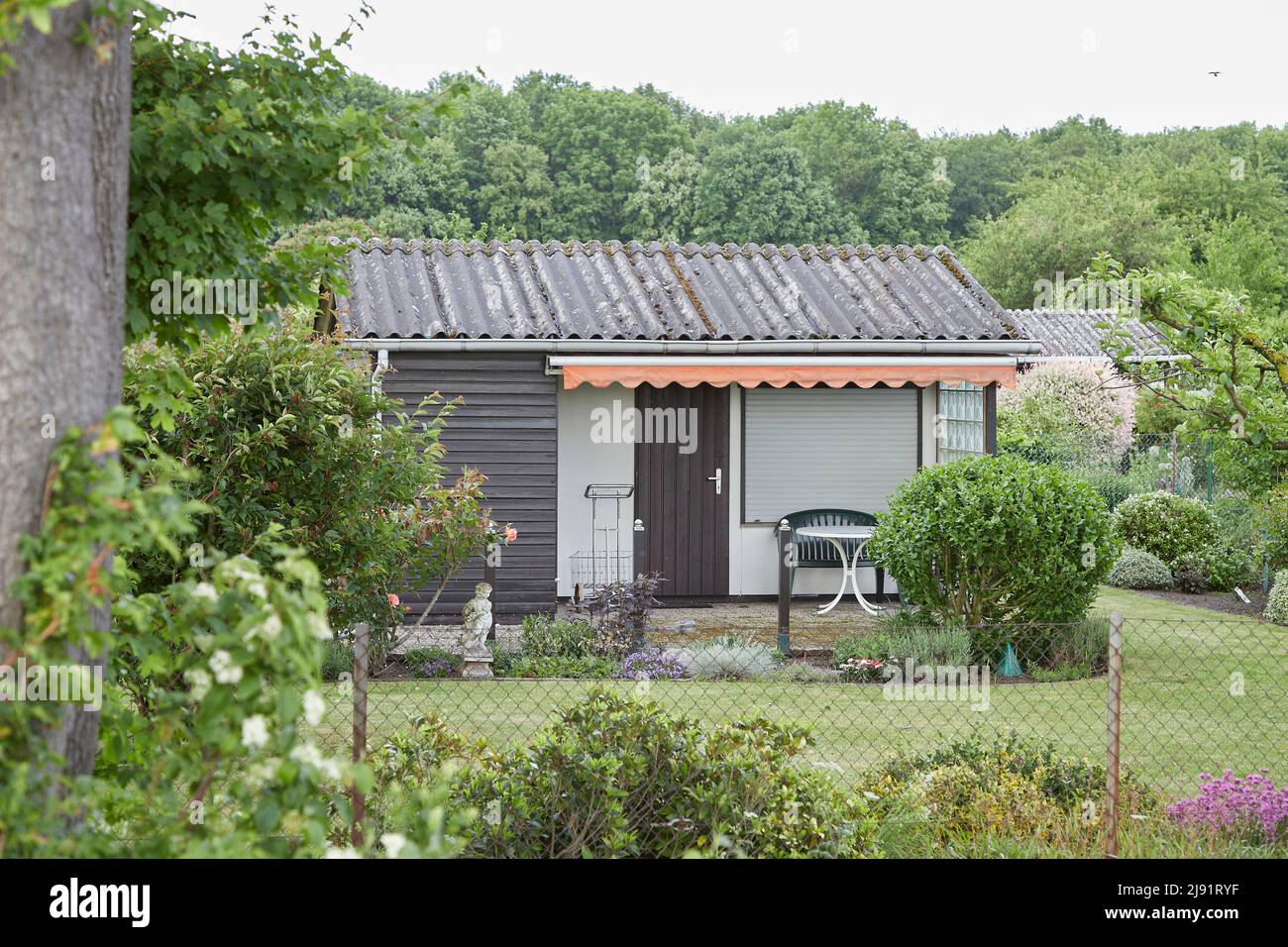 Huerth, NRW, Germany, 19 03 2022, tiny house in an allotment garden ...