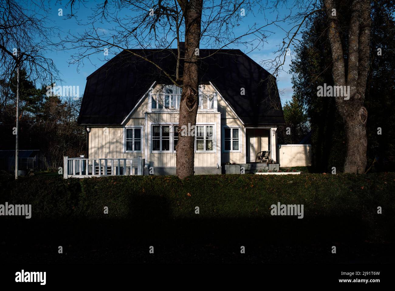 Orissaare, a small borough on the island of Saaremaa in Estonia Stock ...