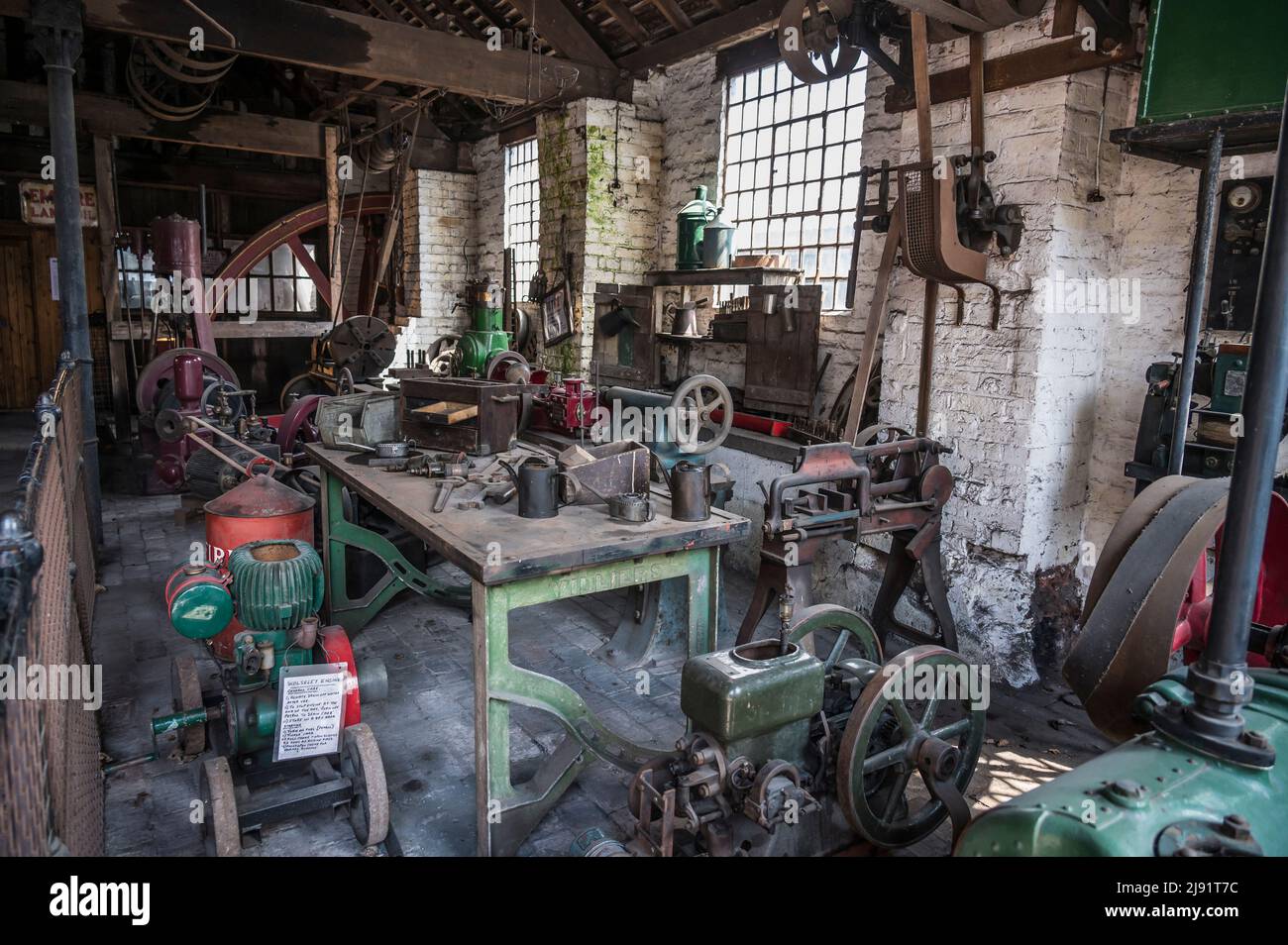 Colourful images of an abandoned engineering workshop building at the ...