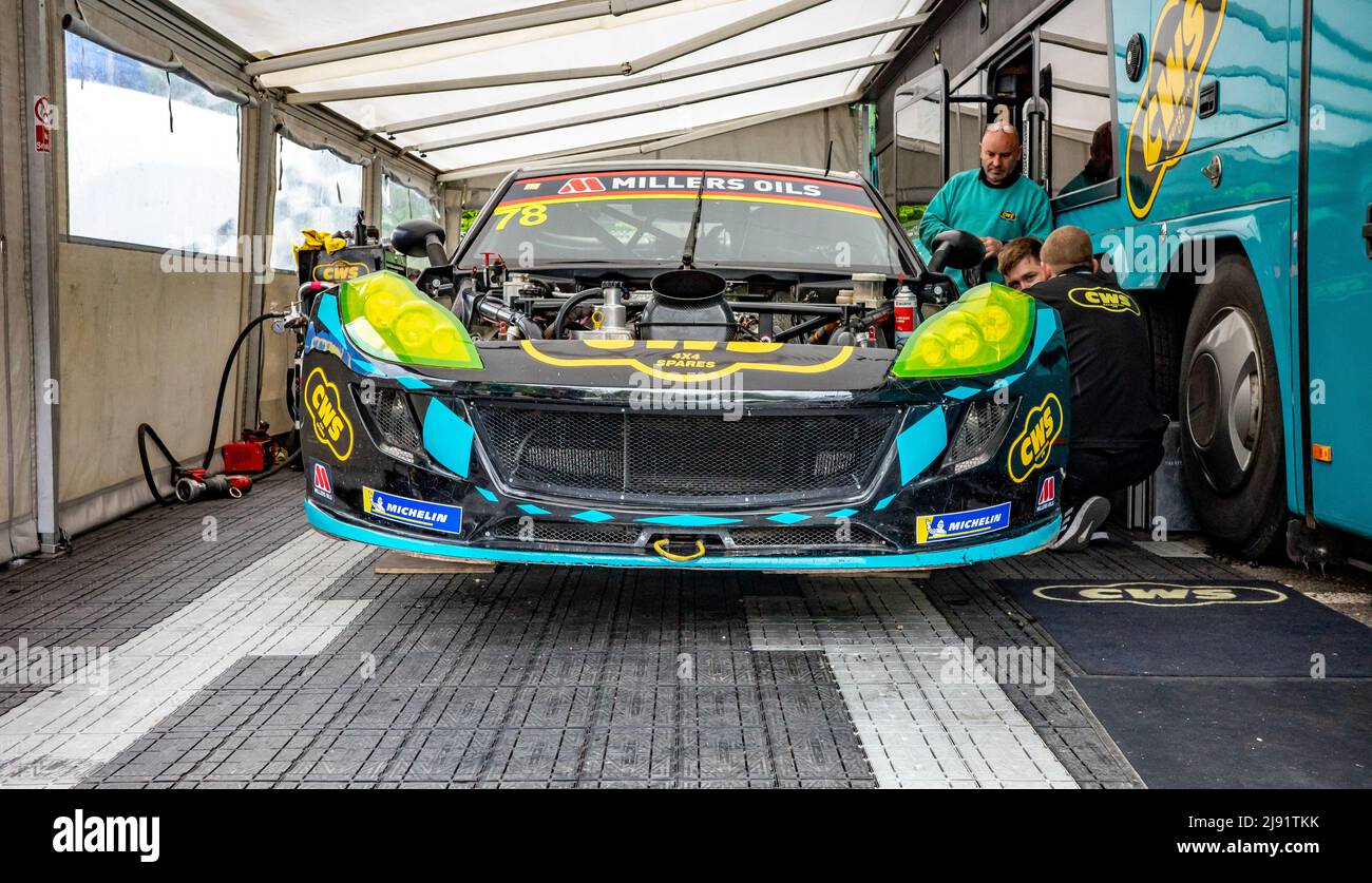 West Kingsdown, Kent, UK – May 15 2022. Ginetta GT4 race car being ...