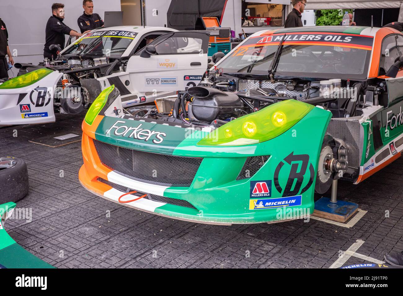 West Kingsdown, Kent, UK – May 15 2022. Ginetta GT4 race car being ...