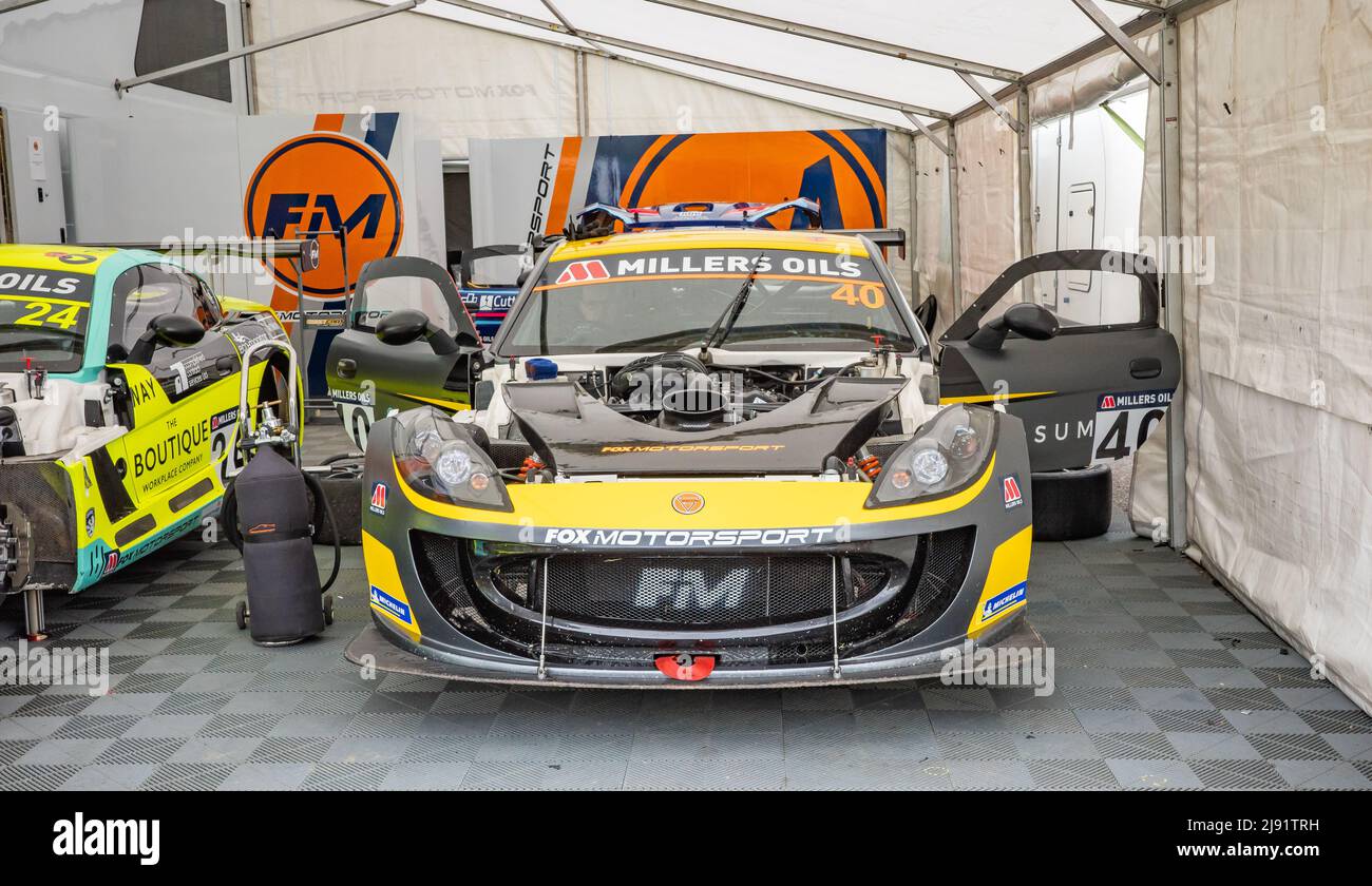 West Kingsdown, Kent, UK – May 15 2022. Ginetta GT4 race car being ...