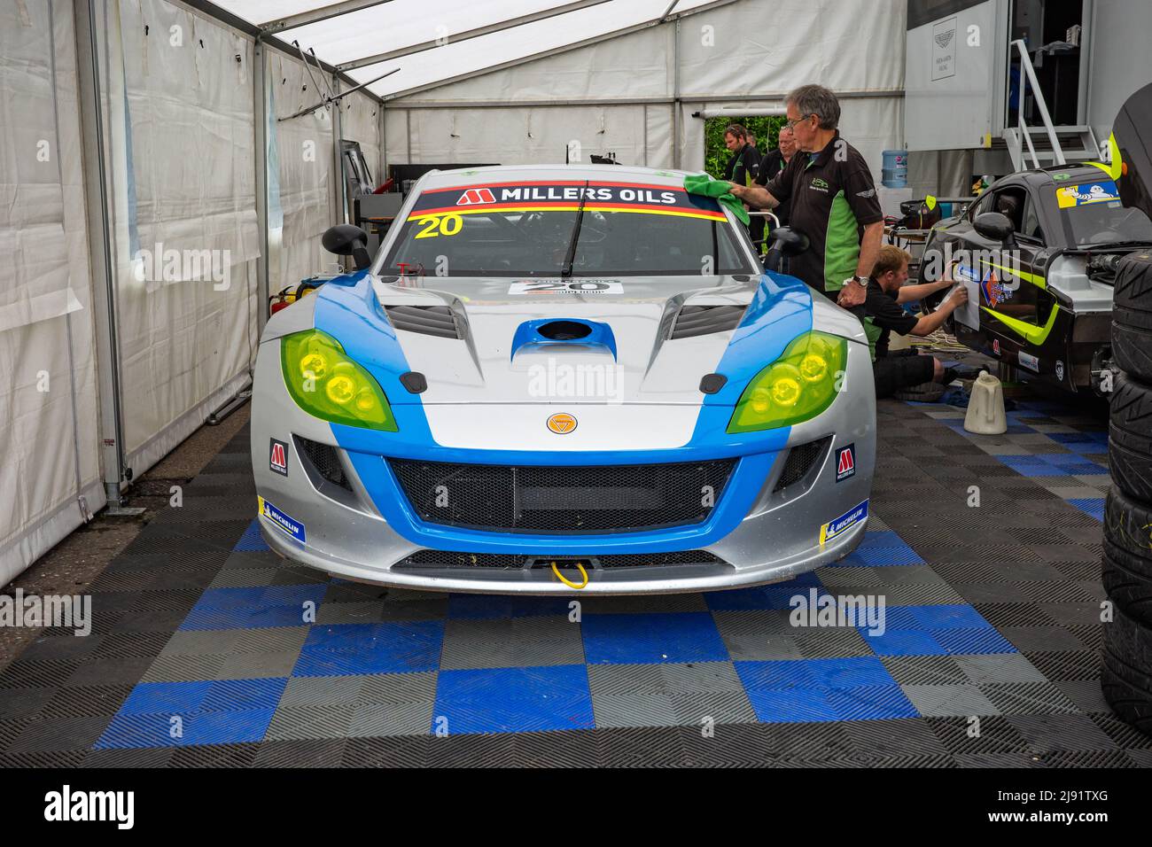 West Kingsdown, Kent, UK – May 15 2022. Ginetta GT4 race car being ...