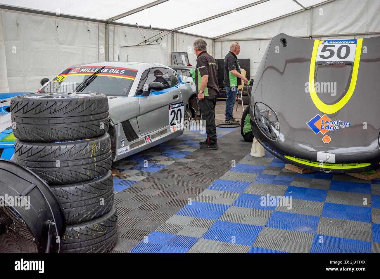 West Kingsdown, Kent, UK – May 15 2022. Ginetta GT4 race car being ...