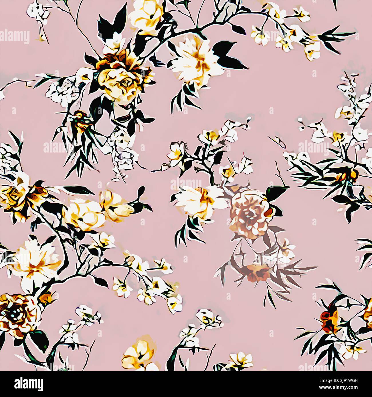 Textile and wallpaper patterns. A printable digital illustration work ...