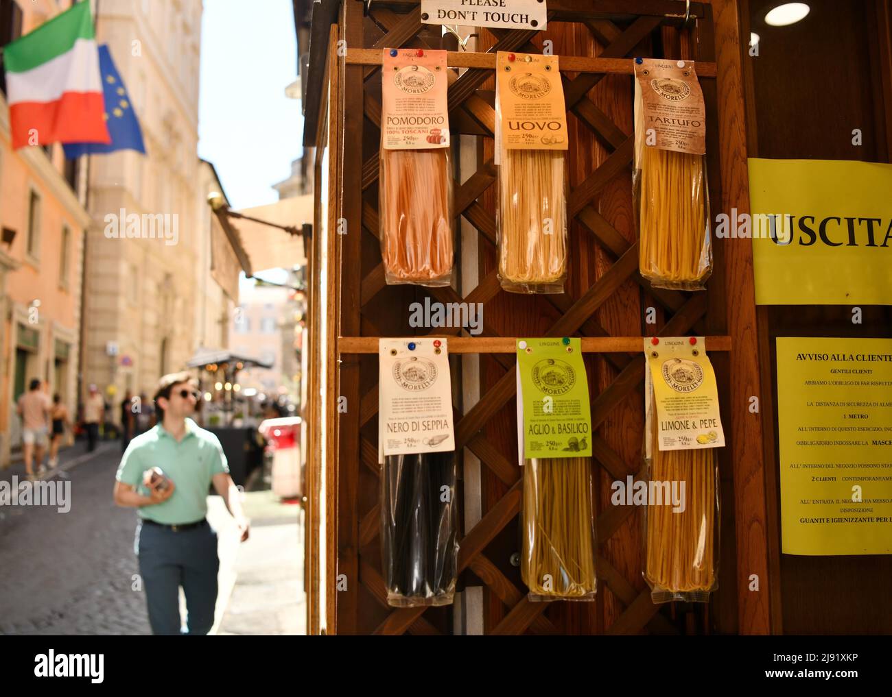 Rome, Italy. 19th May, 2022. Pastas are seen for sale at a store in ...