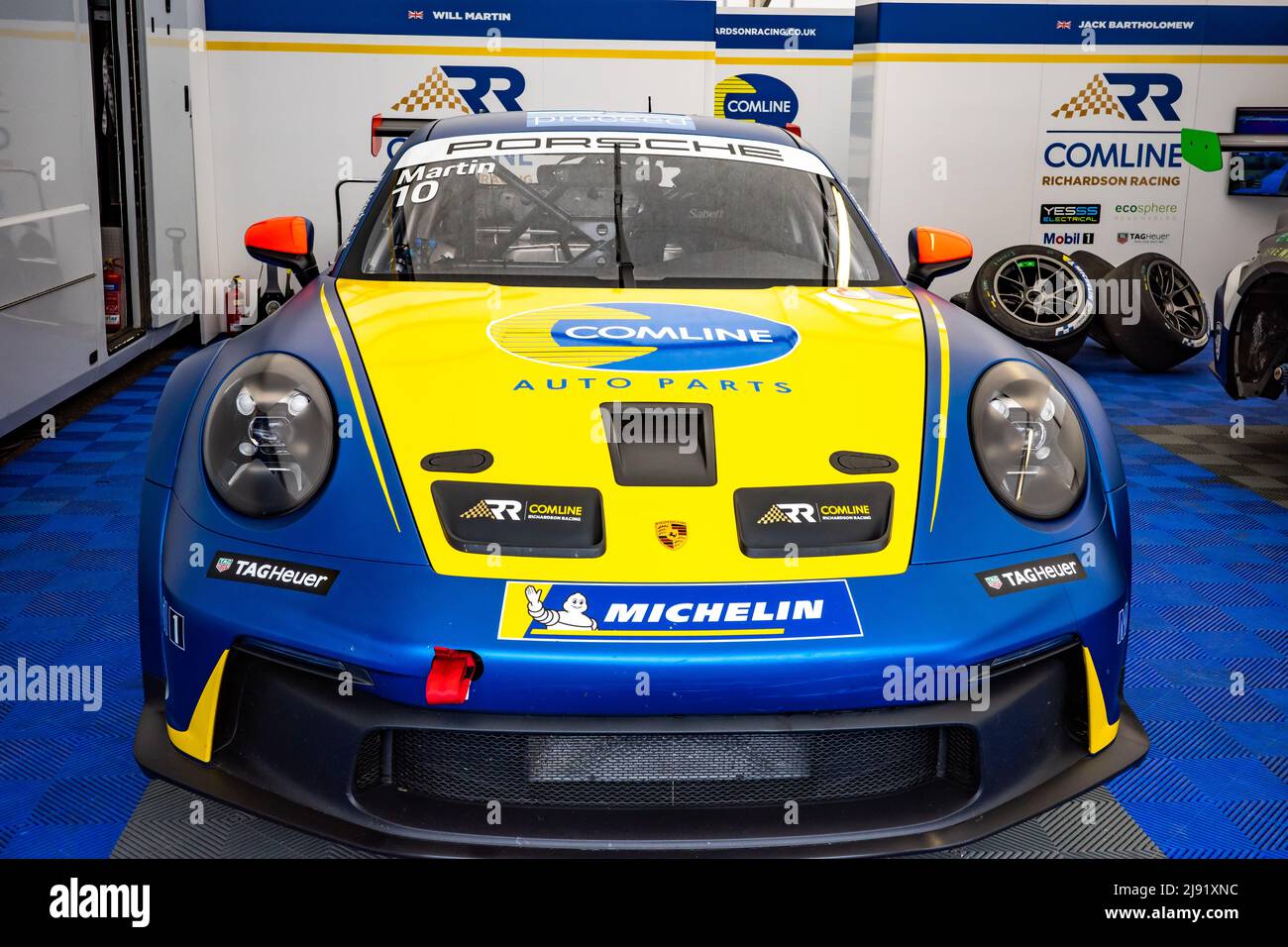 West Kingsdown, Kent, UK – May 15 2022. Front on view of a Porsche ...