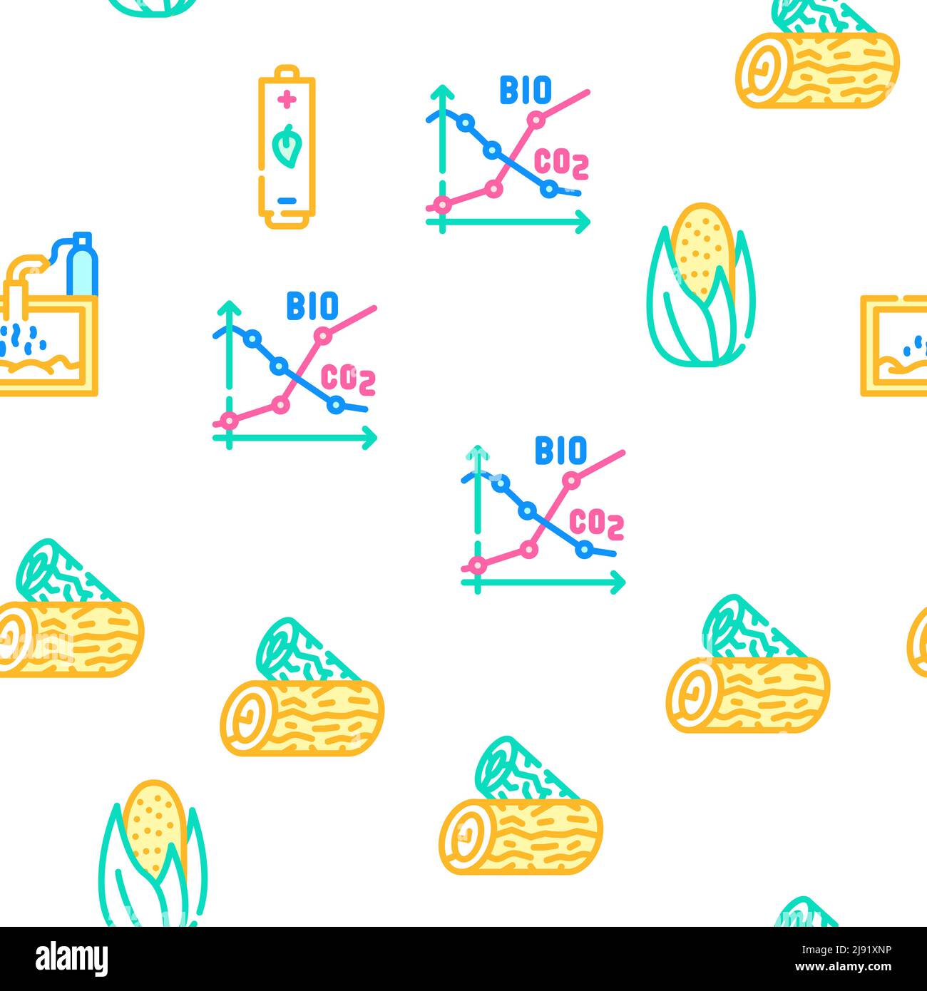 Biofuel Green Energy Vector Seamless Pattern Stock Vector Image & Art ...
