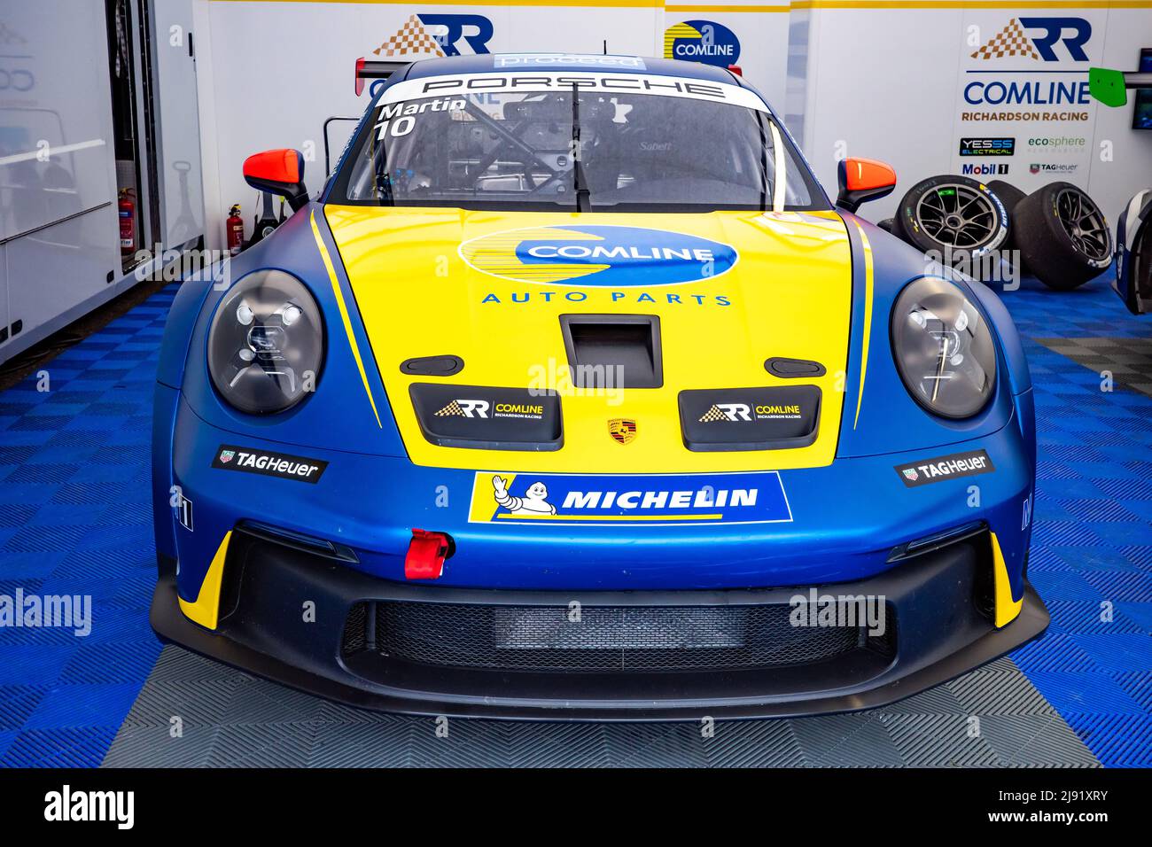 West Kingsdown, Kent, UK – May 15 2022. Front on view of a Porsche ...