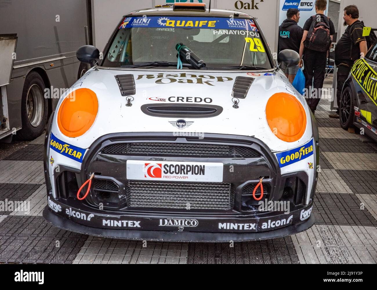 West Kingsdown, Kent, UK – May 15 2022. BMW Mini race cars being ...