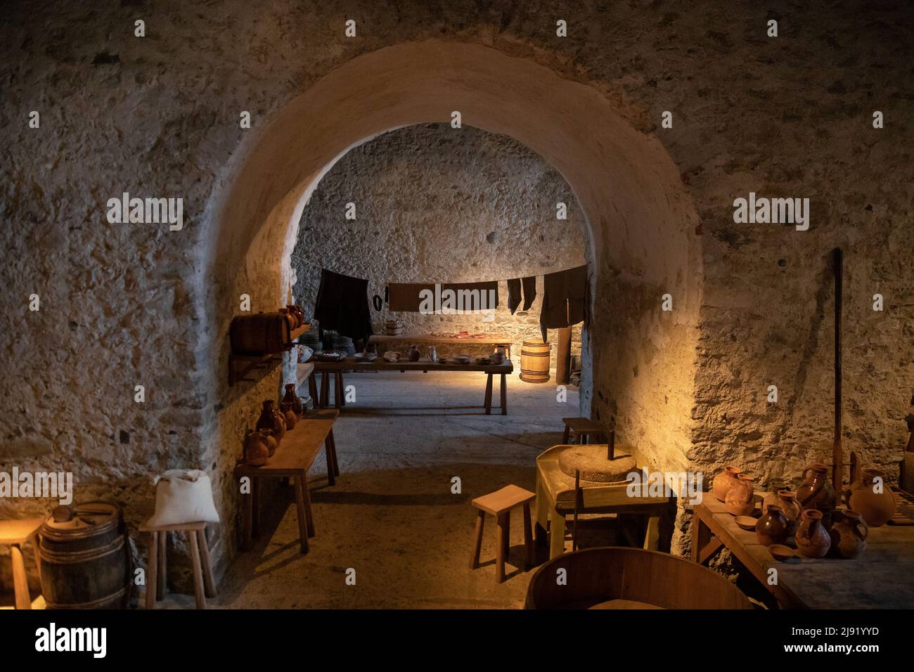 Medieval castle interior england hi-res stock photography and images ...