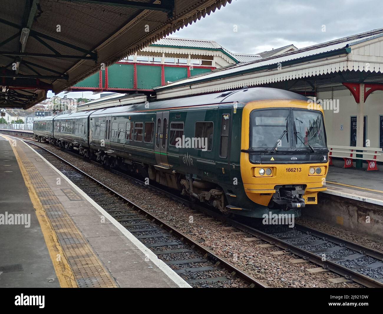 A British Rail Class 166/2 operated by GWR at Paignton Railway Station ...