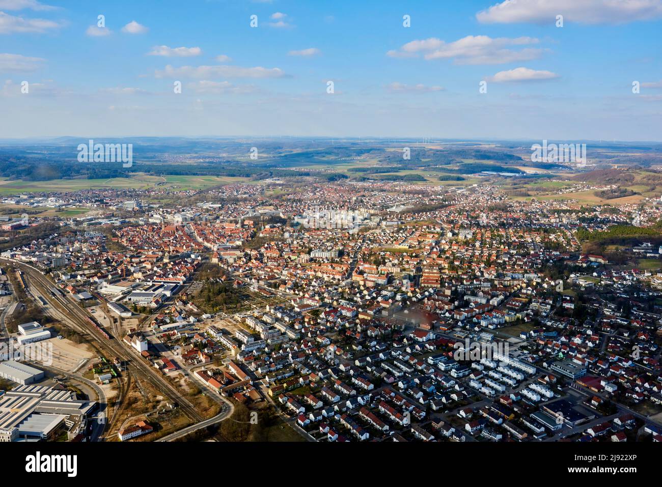 View from the sky onto Neumarkt, Upper Palatinate, Bavaria Germany ...