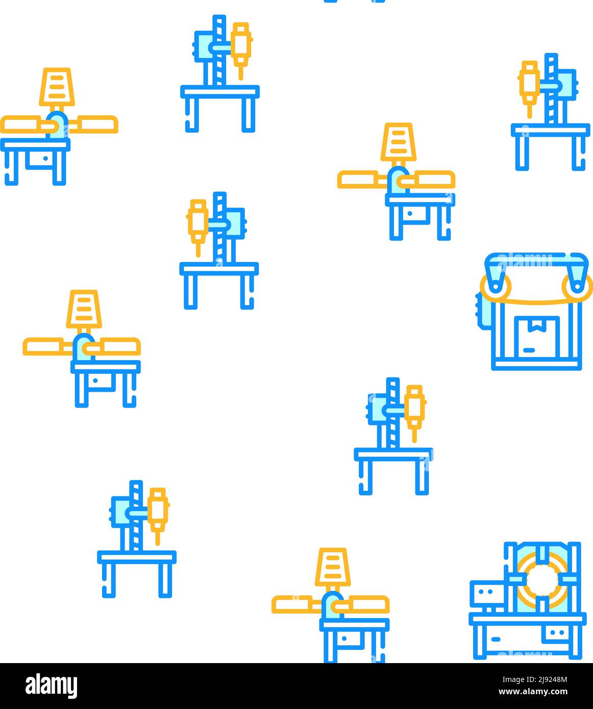 Industrial Machines Vector Seamless Pattern Stock Vector Image & Art ...