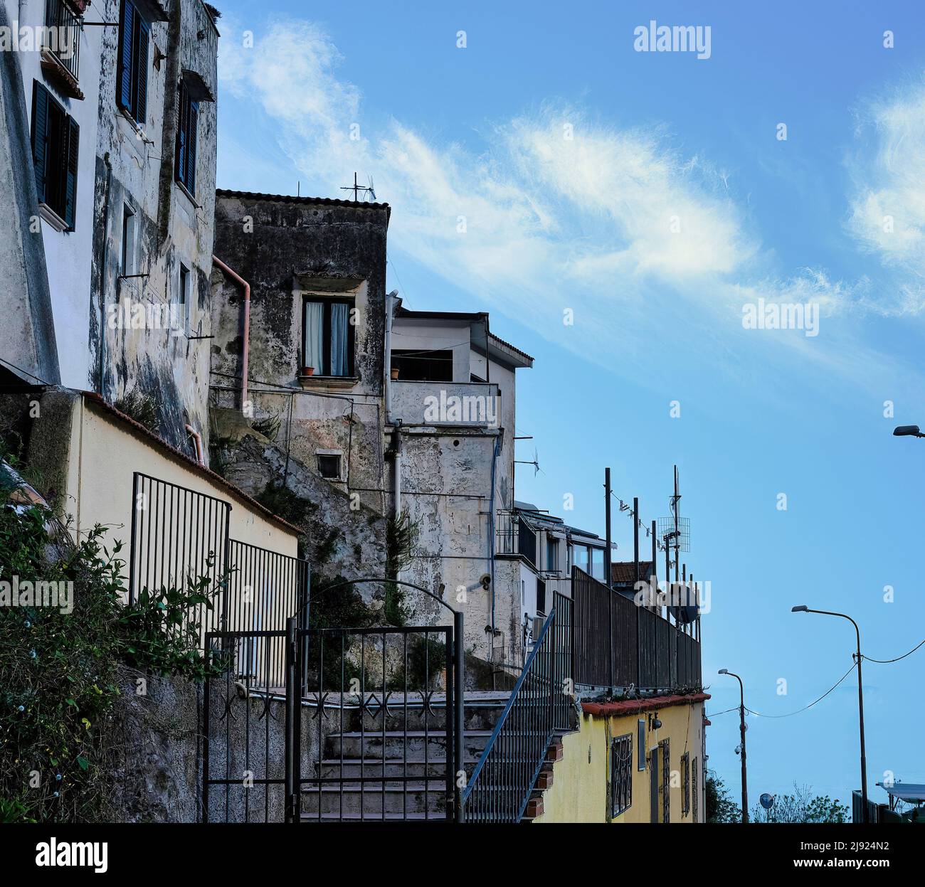 The beautiful village of Albori on the Amalfi coast, considered one of ...