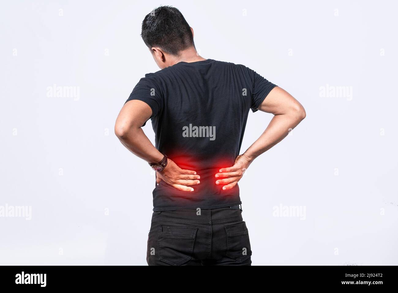 People with spine problems, man with back problems on isolated ...