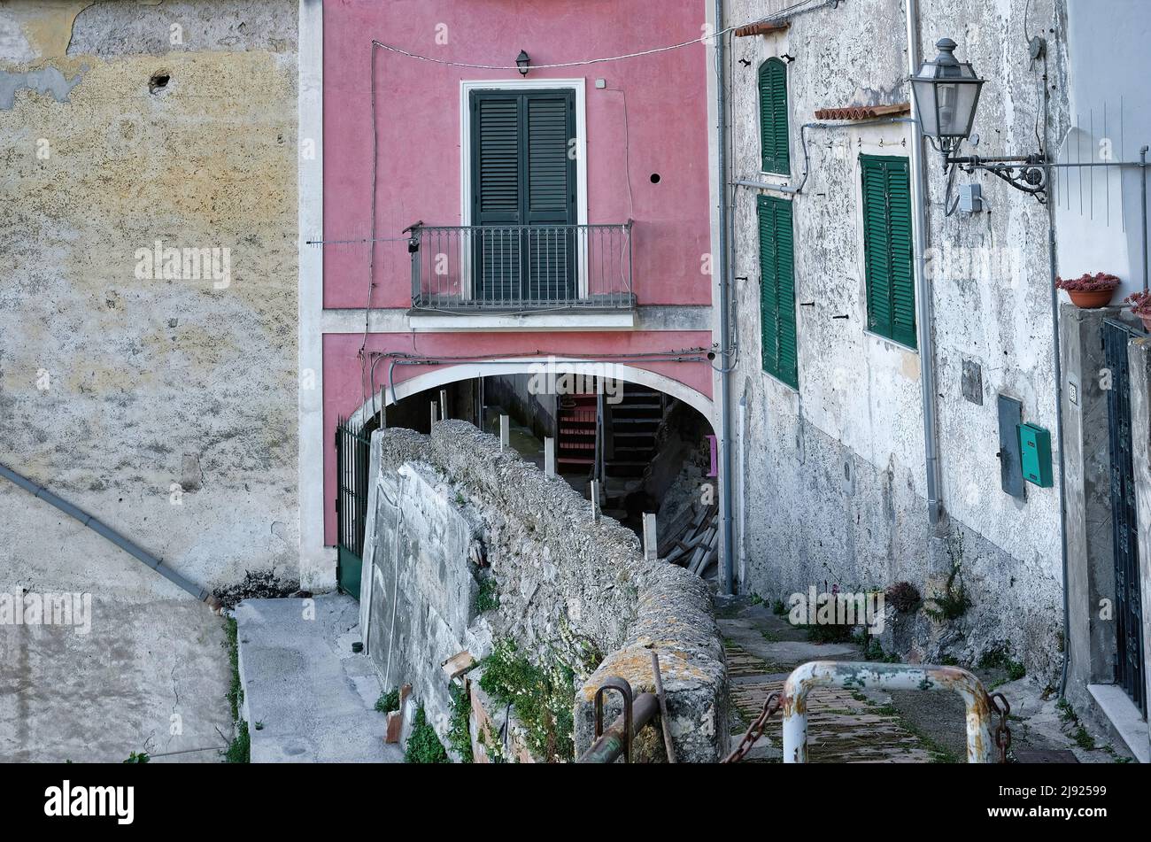 The beautiful village of Albori on the Amalfi coast, considered one of ...