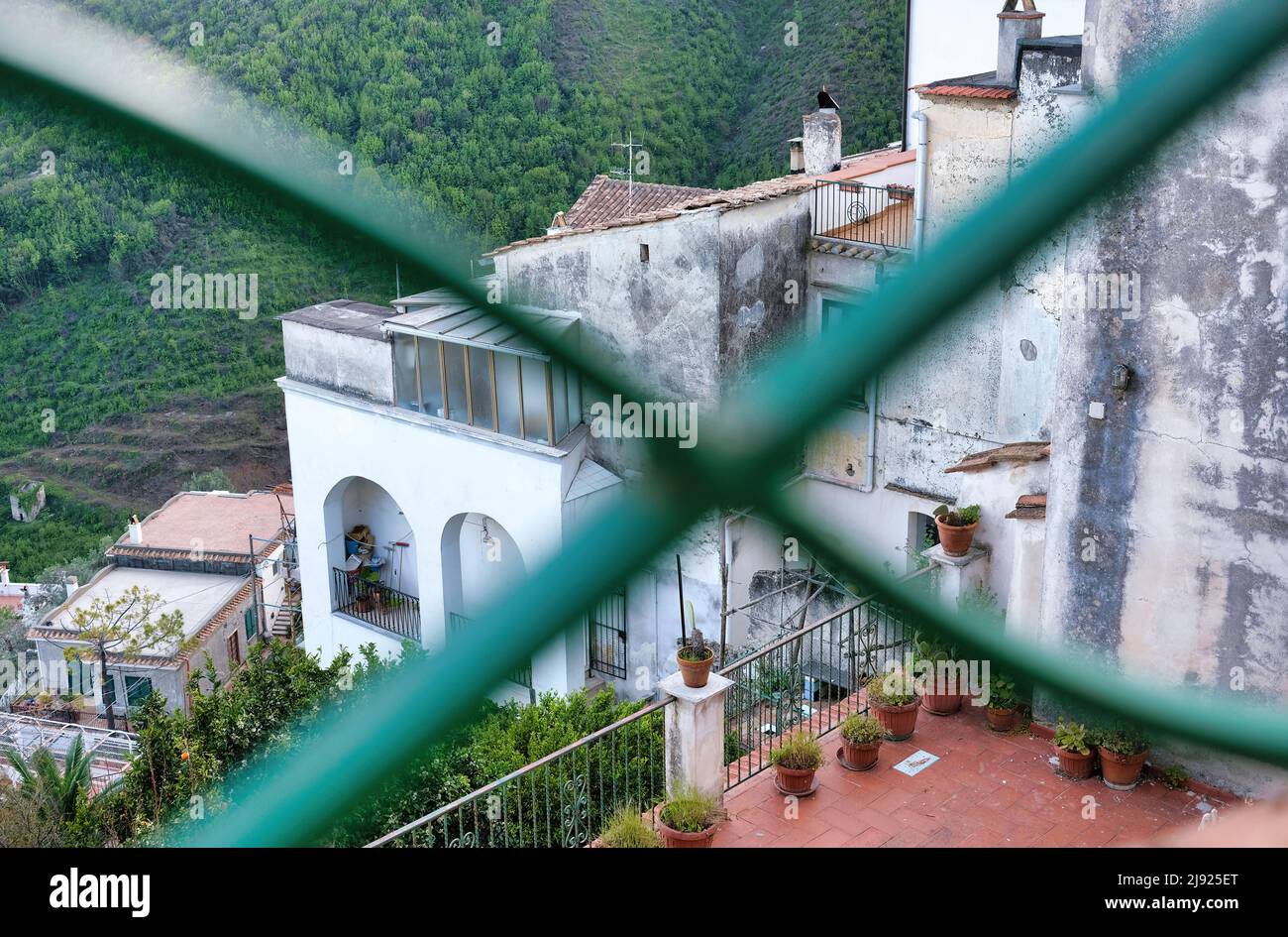 The beautiful village of Albori on the Amalfi coast, considered one of ...