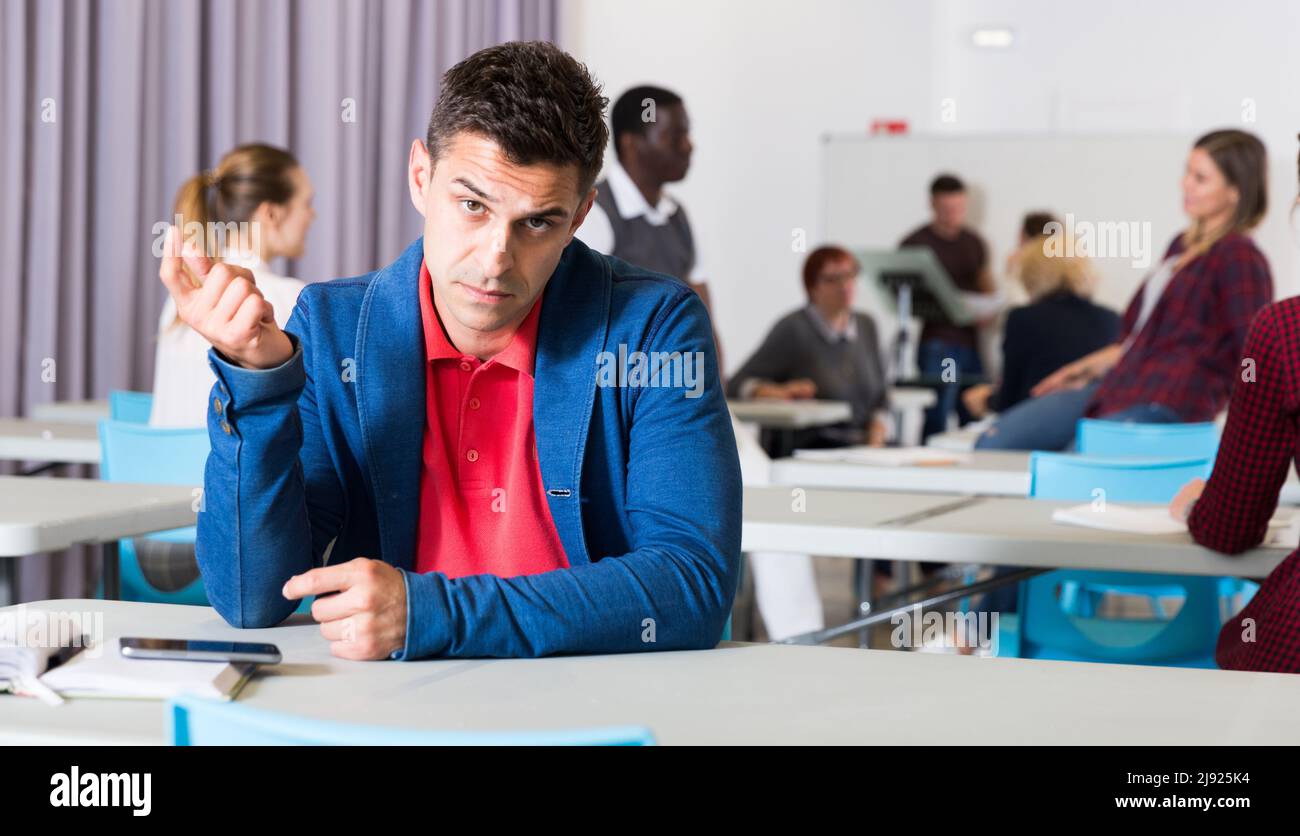 Frustrated student in class hi-res stock photography and images - Alamy