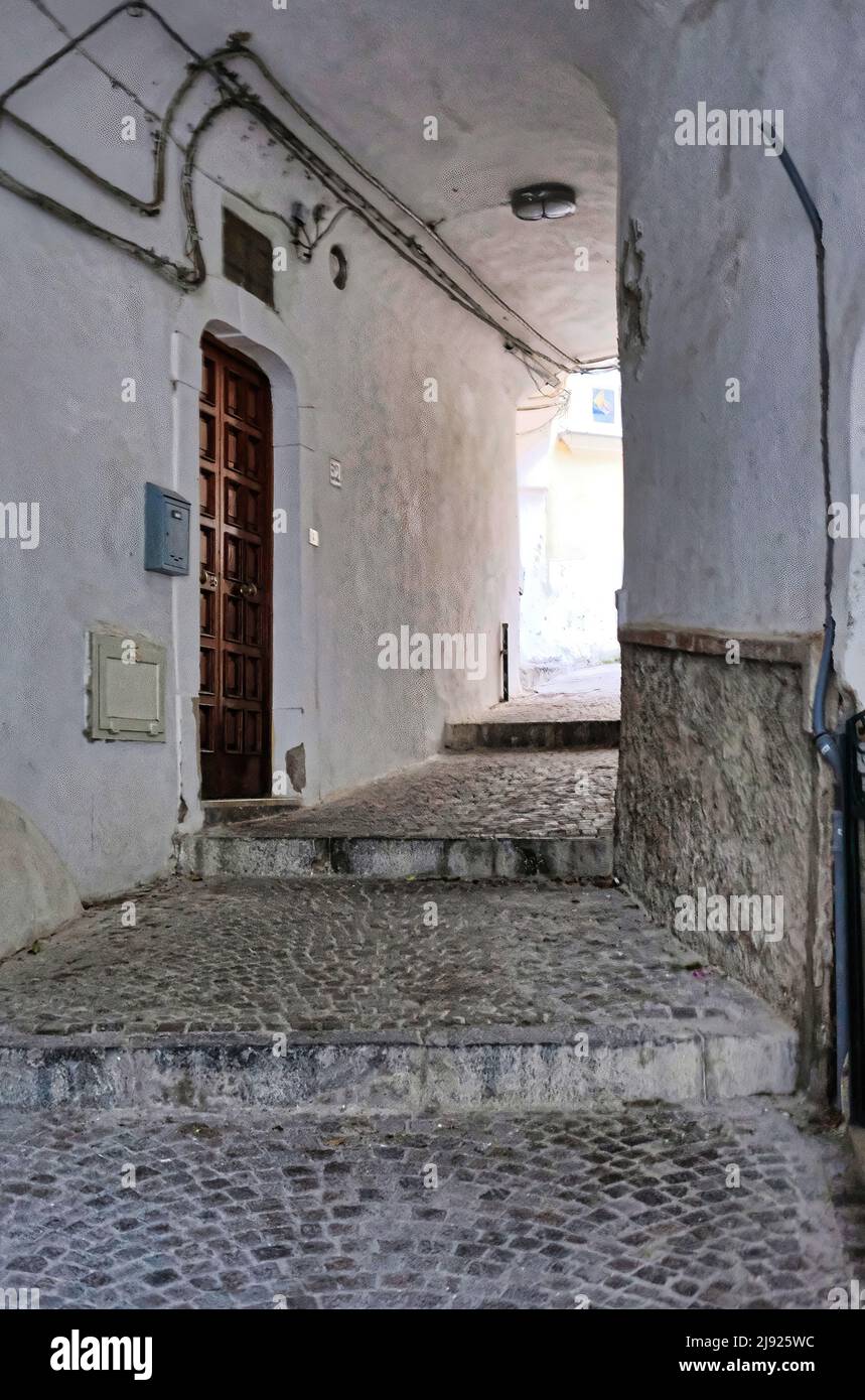 The beautiful village of Albori on the Amalfi coast, considered one of ...