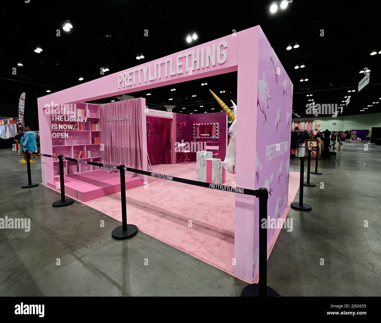 PrettyLittleThing booth during the 2022 RuPaul DragCon, Day 3, held at ...