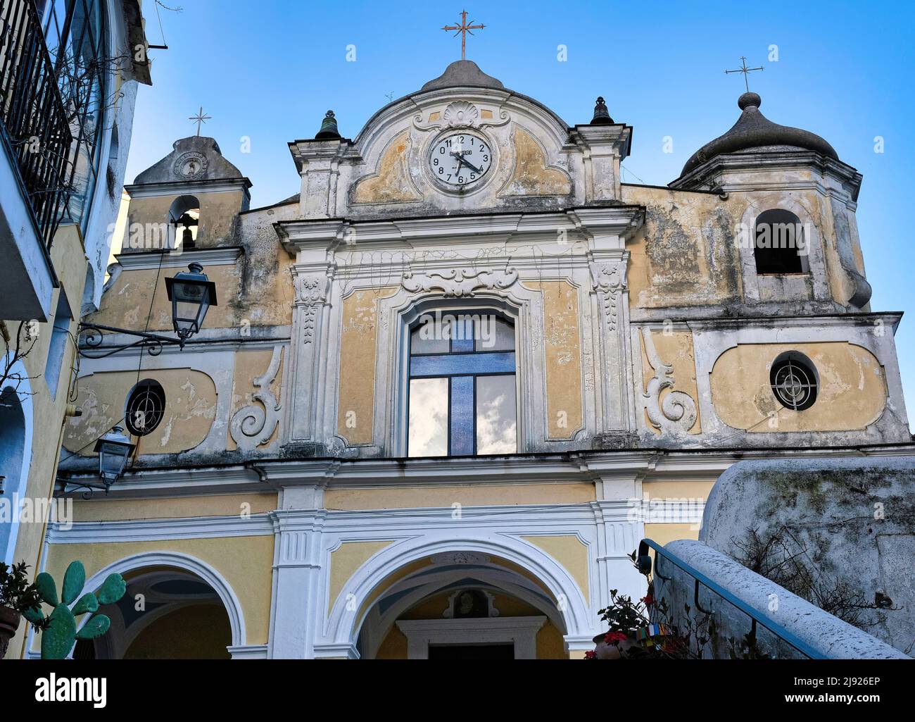 The beautiful village of Albori on the Amalfi coast, considered one of ...