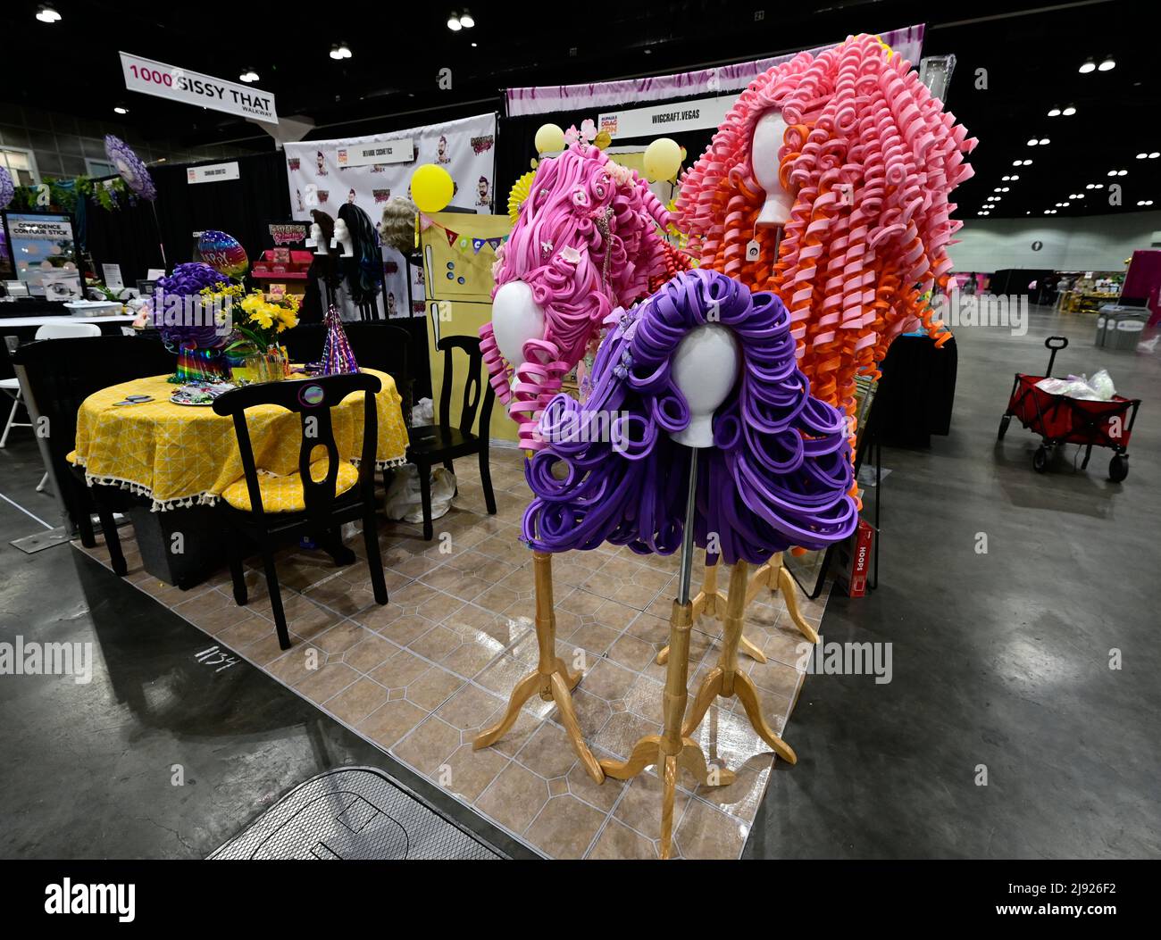 Wigcraft booth during the 2022 RuPaul DragCon, Day 3, held at the LA ...