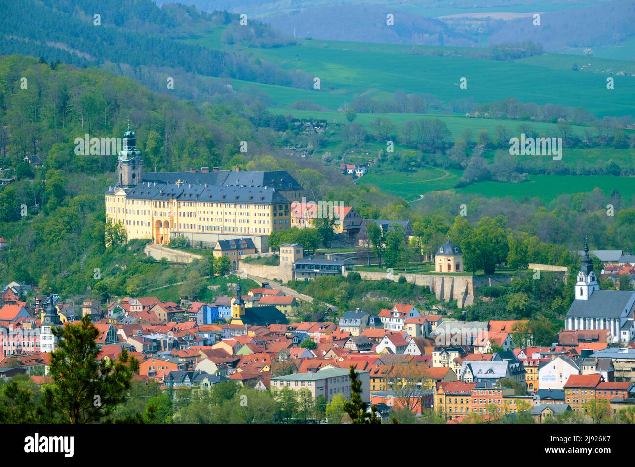 View of Rudolstadt with Heidecksburg Castle, Rudolstadt, Thuringia ...