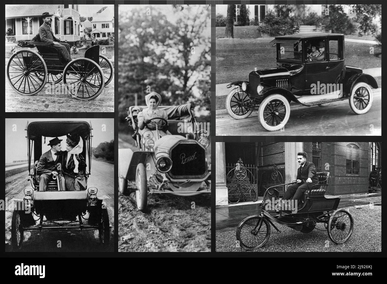 A collage of photos depicting very rare cars dating back to the end of ...