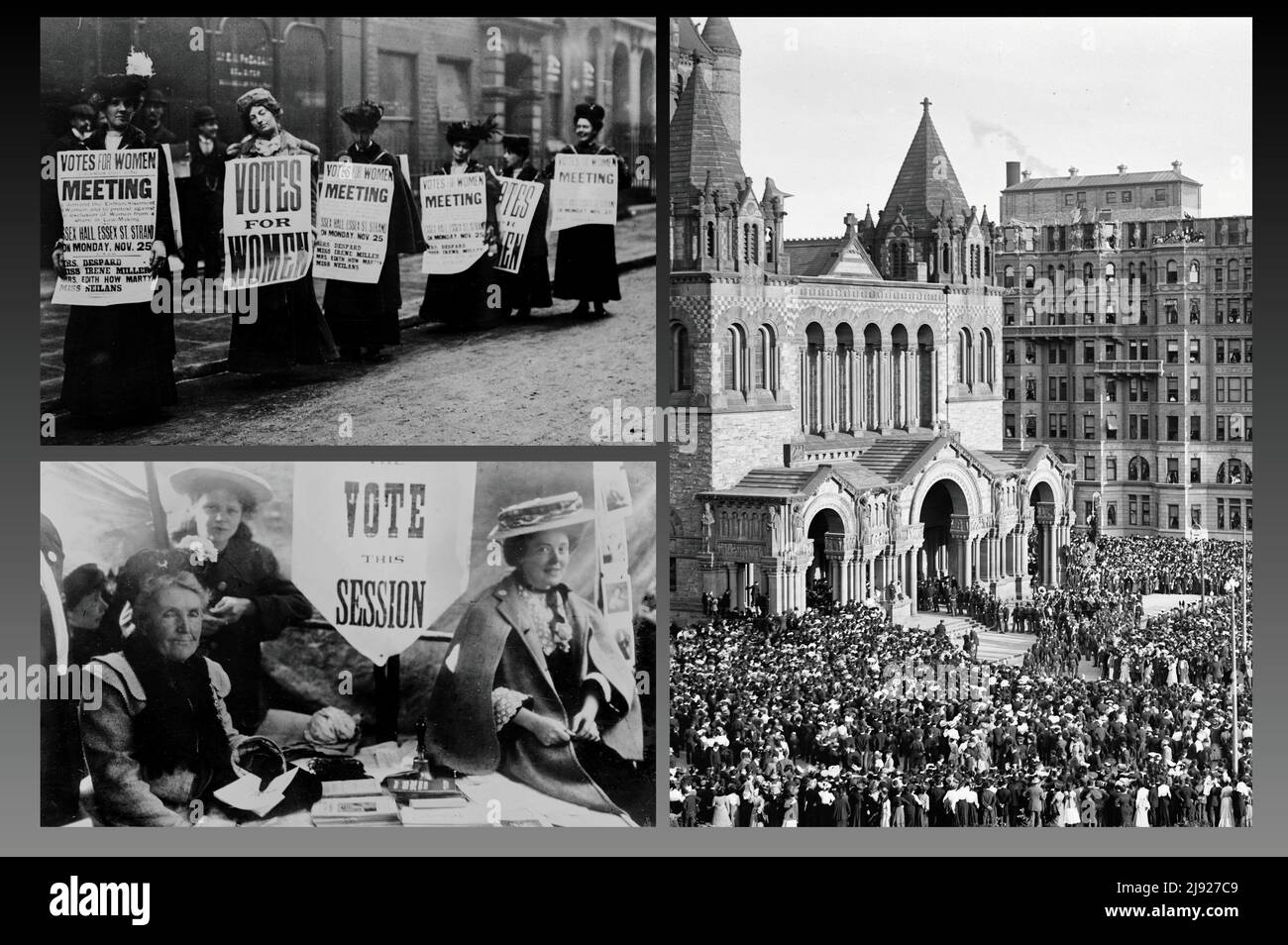 The well-known London suffragettes, the women belonging to the movement ...