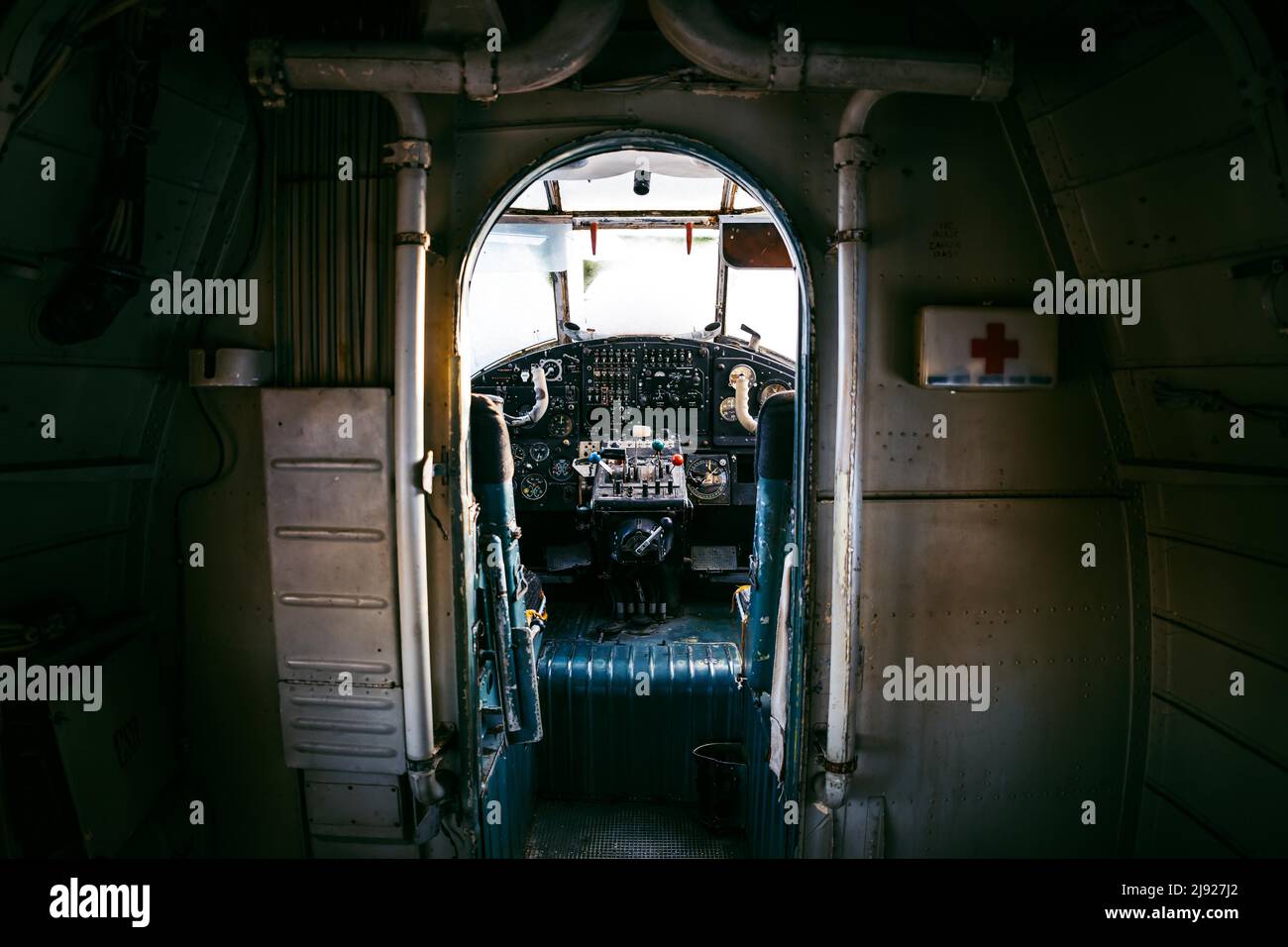 Cockpit of antonov an-2 aircraft, Blizne museum, Poland Stock Photo - Alamy