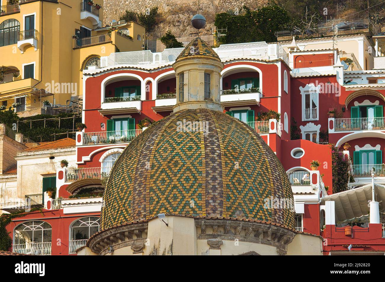 The beautiful tourist town of Positano, one of the most beautiful ...