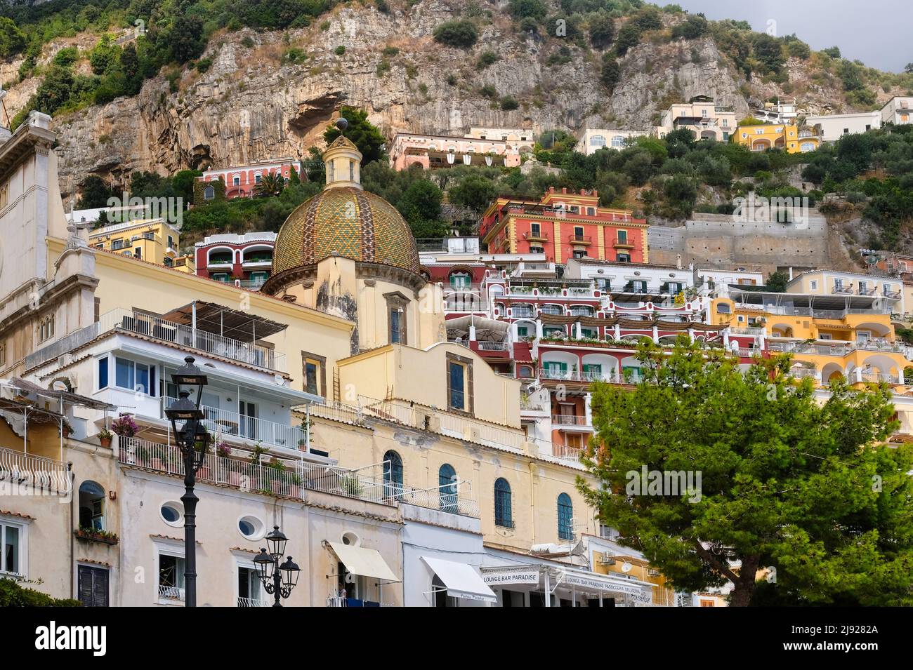 The beautiful tourist town of Positano, one of the most beautiful ...