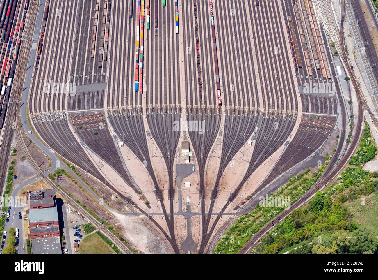 Aerial view of Maschen marshalling yard, freight traffic, railway, Seevetal, Lower Saxony ...