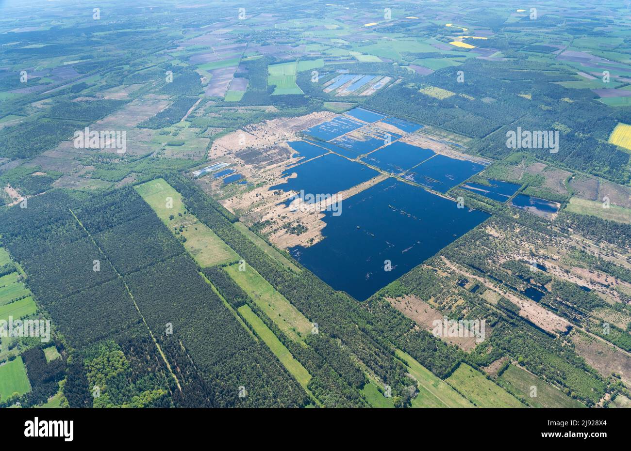 Aerial photo, aerial photograph, bird sanctuary, EUV22, Wuemmeniederung ...