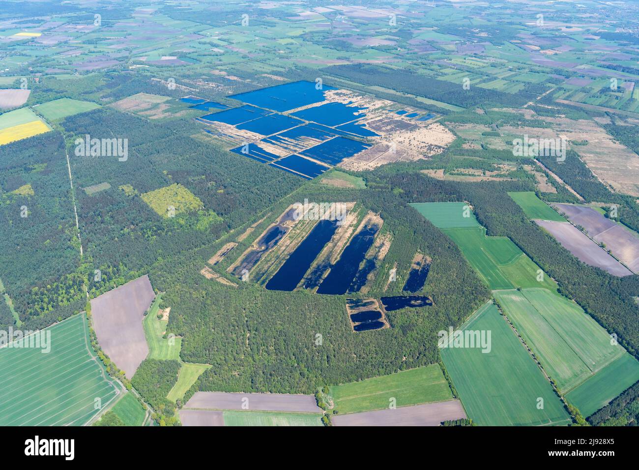 Aerial photo, aerial photograph, bird sanctuary, EUV22, Wuemmeniederung ...