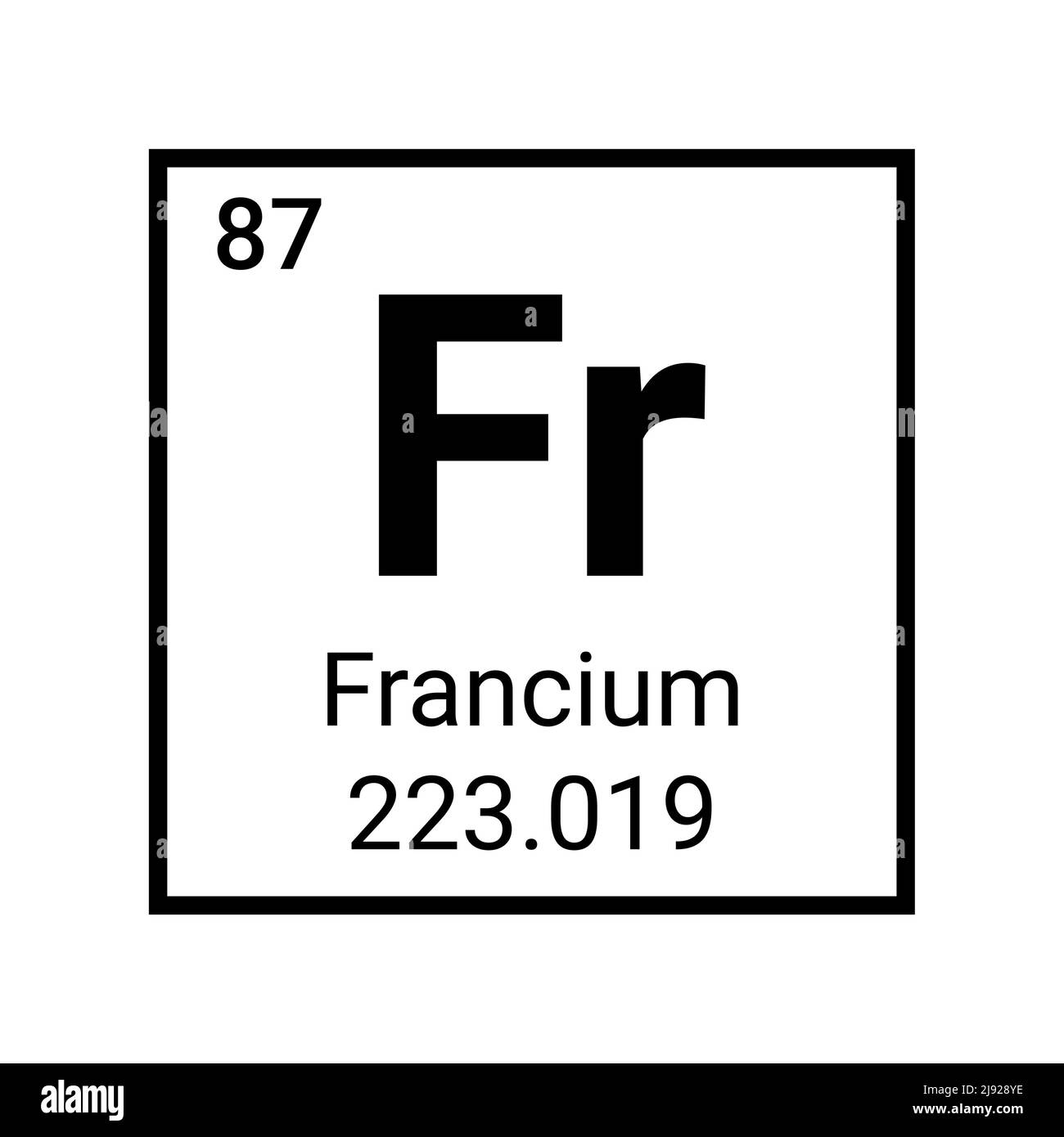 Francium chemical element atom icon. Laboratory science francium Stock ...