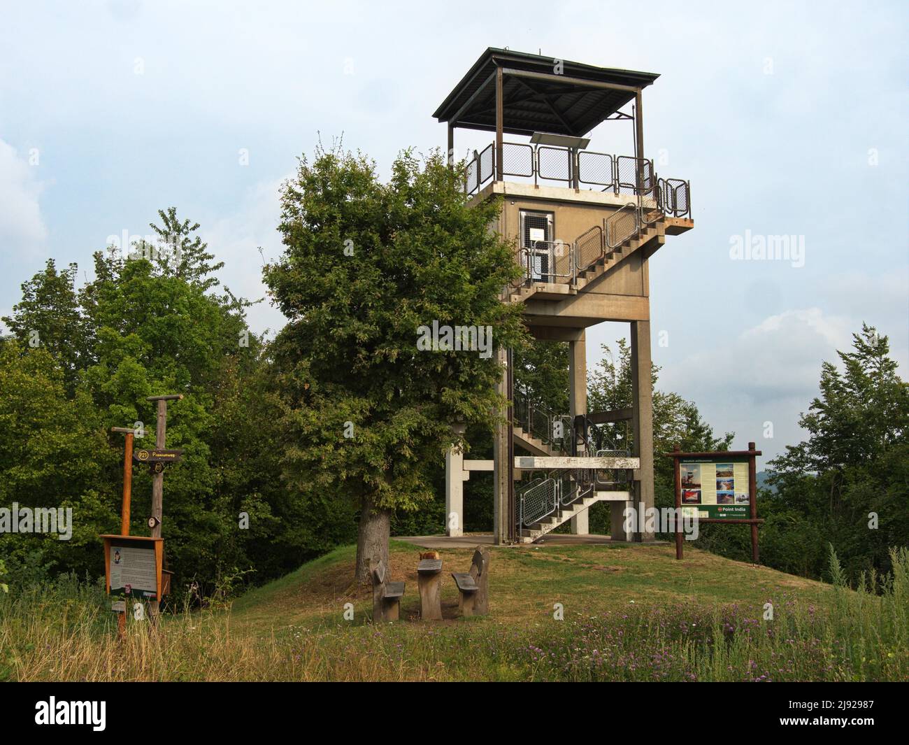 Observation tower at the former US observation point Point India on the ...