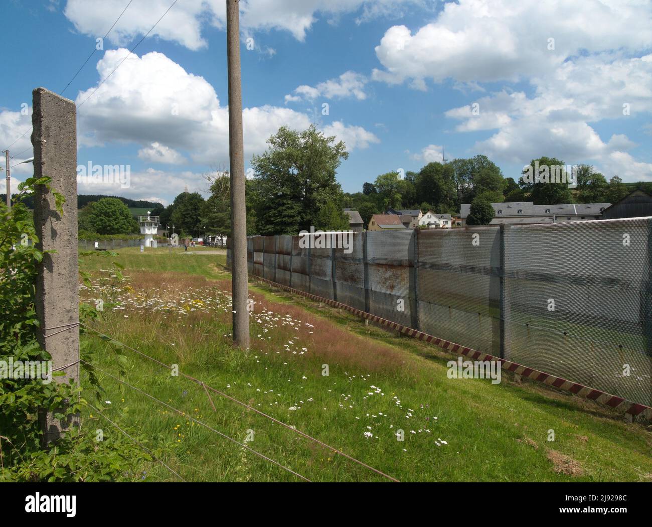 Moedlareuth was divided by the inner-German border. The zone border ran ...