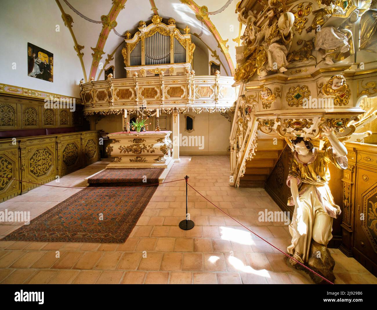 Chapel with organ by Gottfried Silbermann, Burgk Castle Museum ...